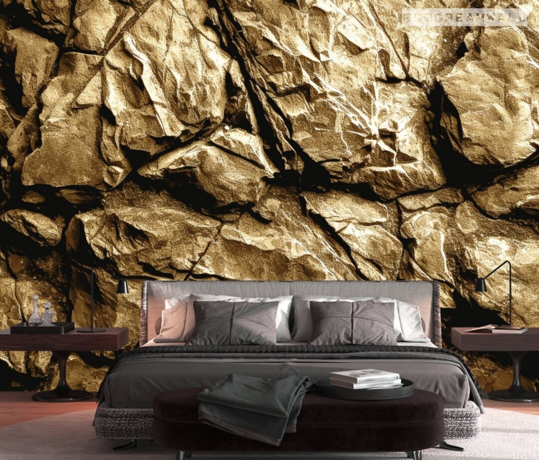 Yellow Rock Cliff Wall Background, Custom Wallpaper - Etsy