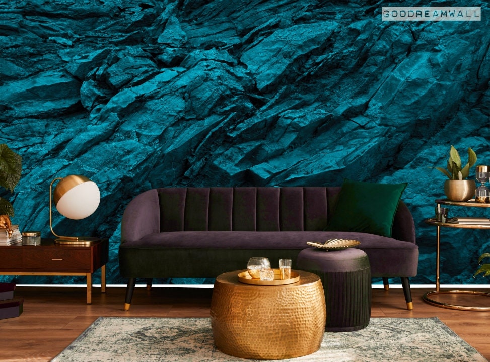 Blue Jade Blue Green Rock Background Wallpaperdecorate the - Etsy