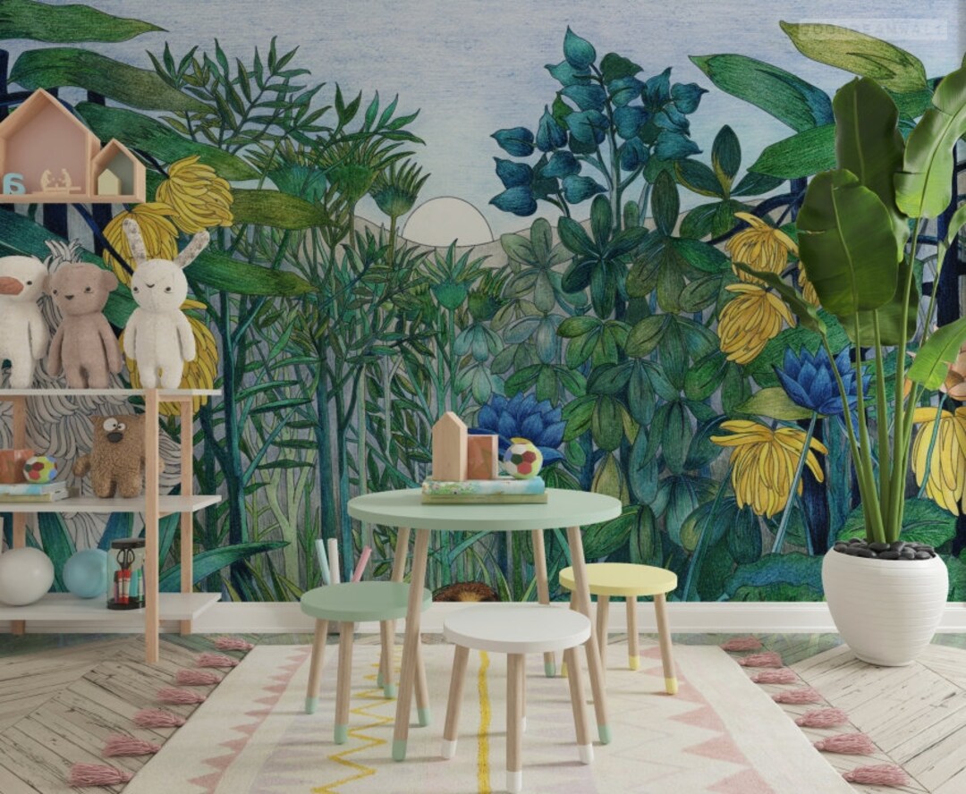 Children's Cute Tropical Forest Animals, Innocence, Kid's Room ...