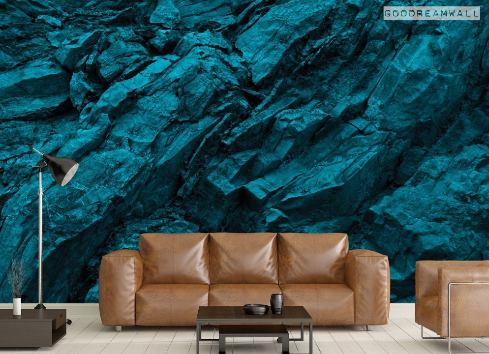 Blue Jade Blue Green Rock Background Wallpaperdecorate the - Etsy