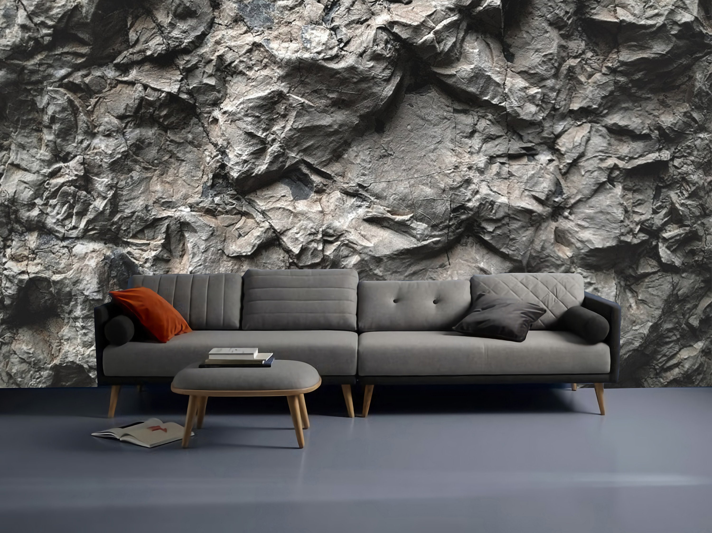 Color Versions of Cave Wall, Imitation Cave Wallpaper, Dark Rock Cave ...