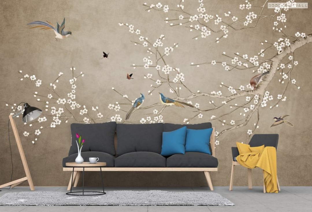 Cherry Blossom Wallpaper, Chinoiserie Wallpaper, Chinese Style ...