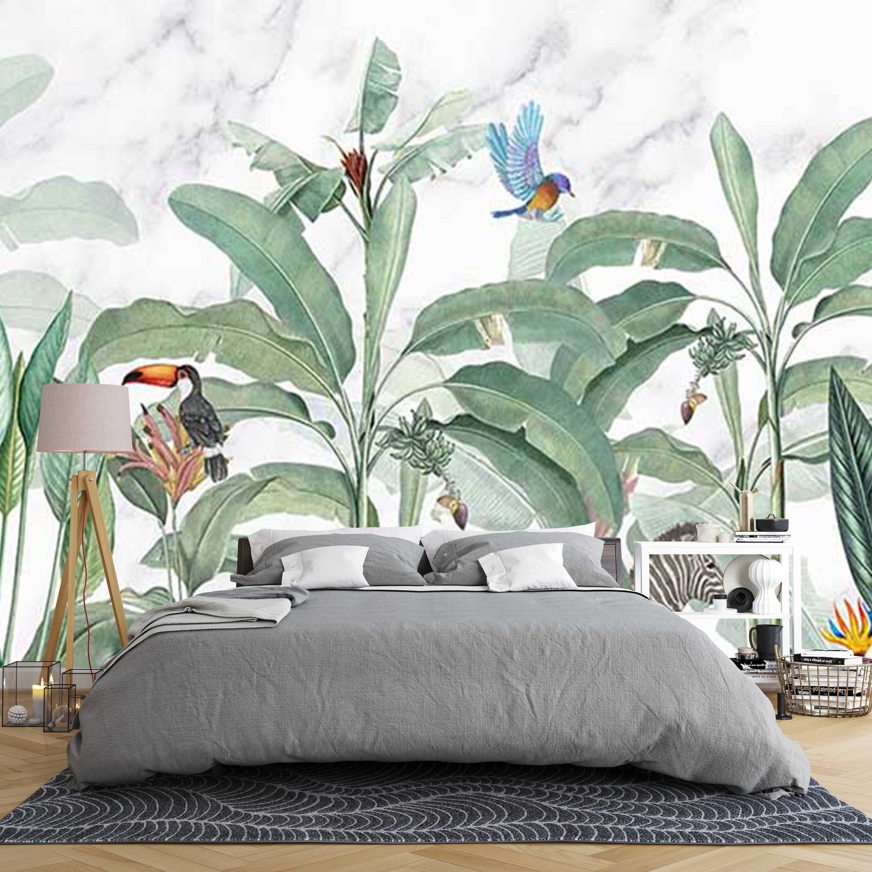 Tropical Mural, Tropical Wallpapers, Tropical Wall, Banana Leaf, Custom ...