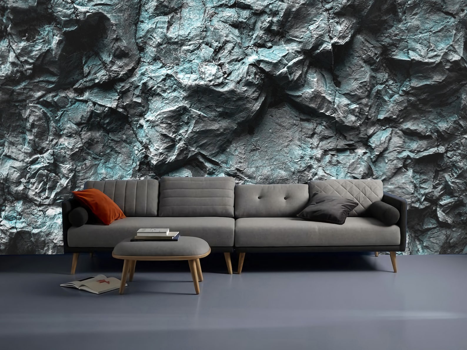 Color Versions of Cave Wall, Imitation Cave Wallpaper, Dark Rock Cave ...