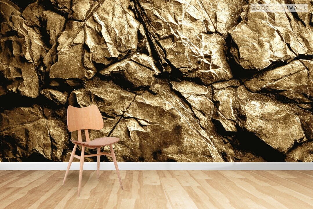 Yellow Rock Cliff Wall Background, Custom Wallpaper - Etsy