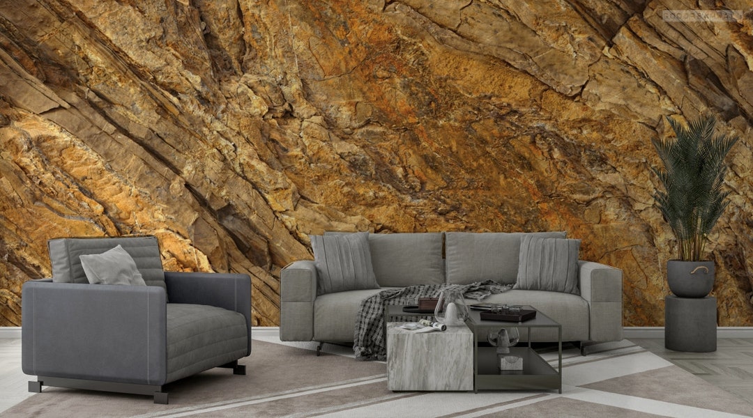 Steep Golden Brown Stone Cliffs, Granite Surface Texture, Stone ...