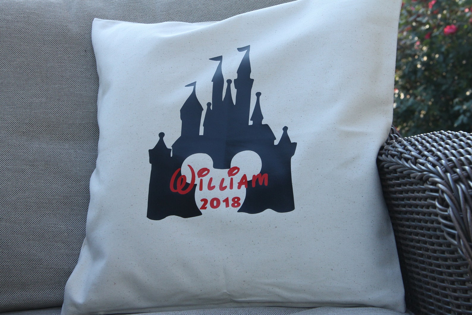 Personalized Disney Mickey / Minnie Character Autograph Pillow Cover ...