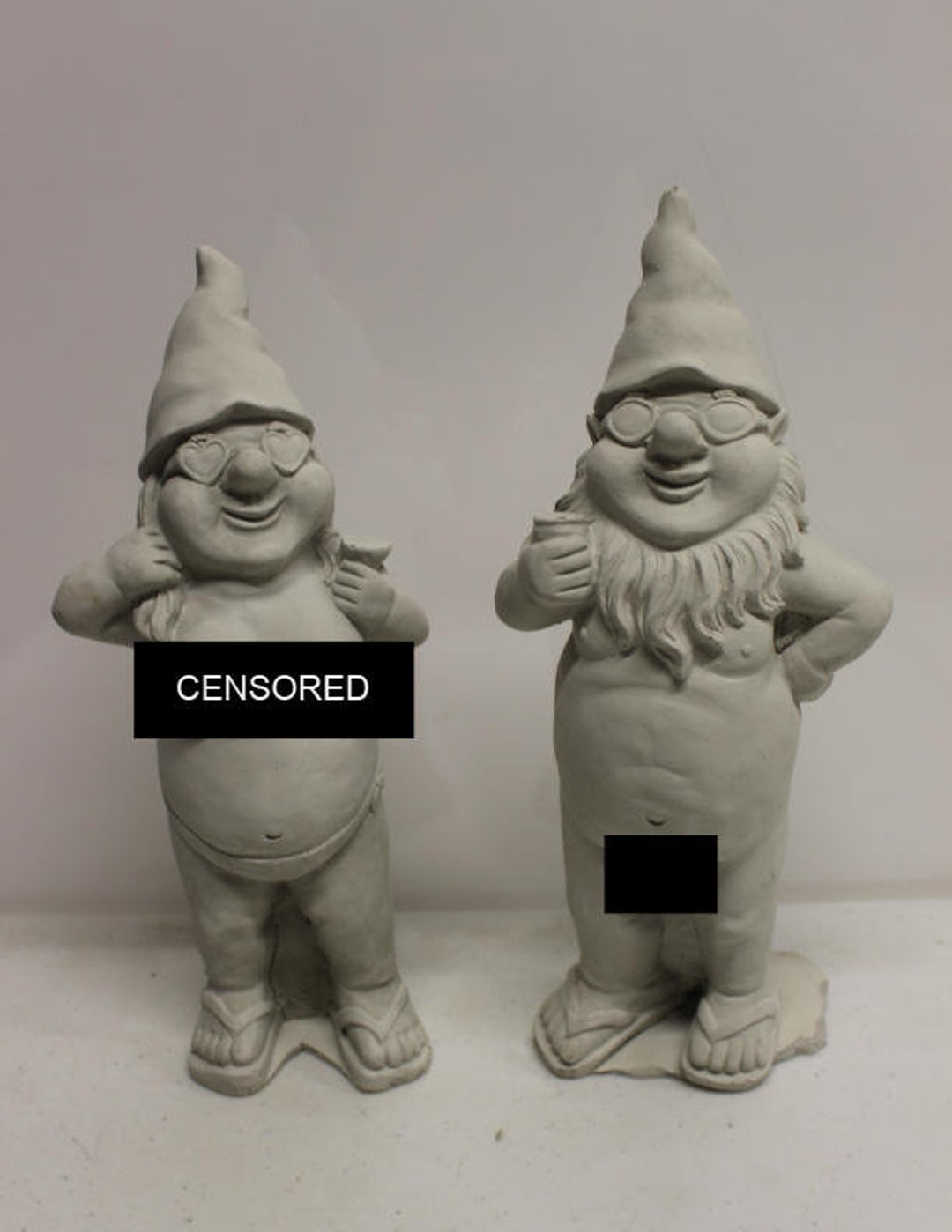 Naughty Gnomes Concrete Garden Gnomes Naked - Etsy