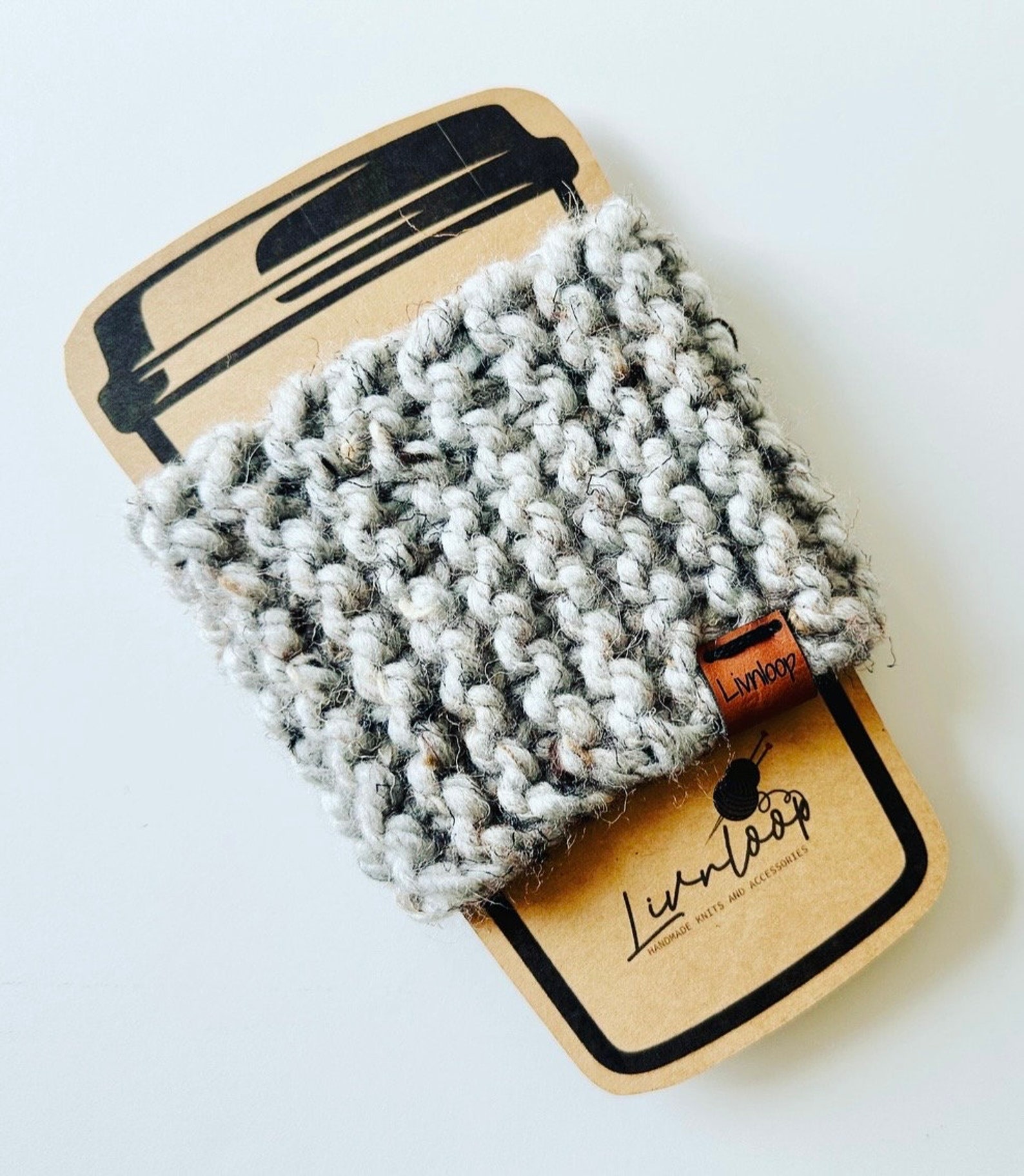Handmade Knit Cup Sleeve Cozy | Reusable Coffee Cup Cozy | Cute Eco ...