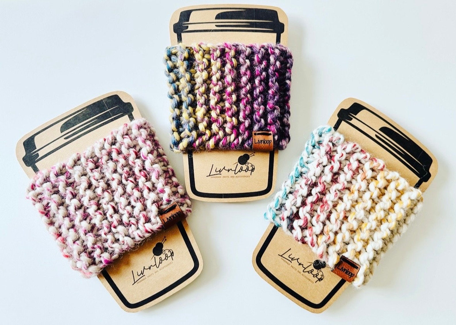 Handmade Knit Cup Sleeve Cozy | Reusable Coffee Cup Cozy | Cute Eco ...