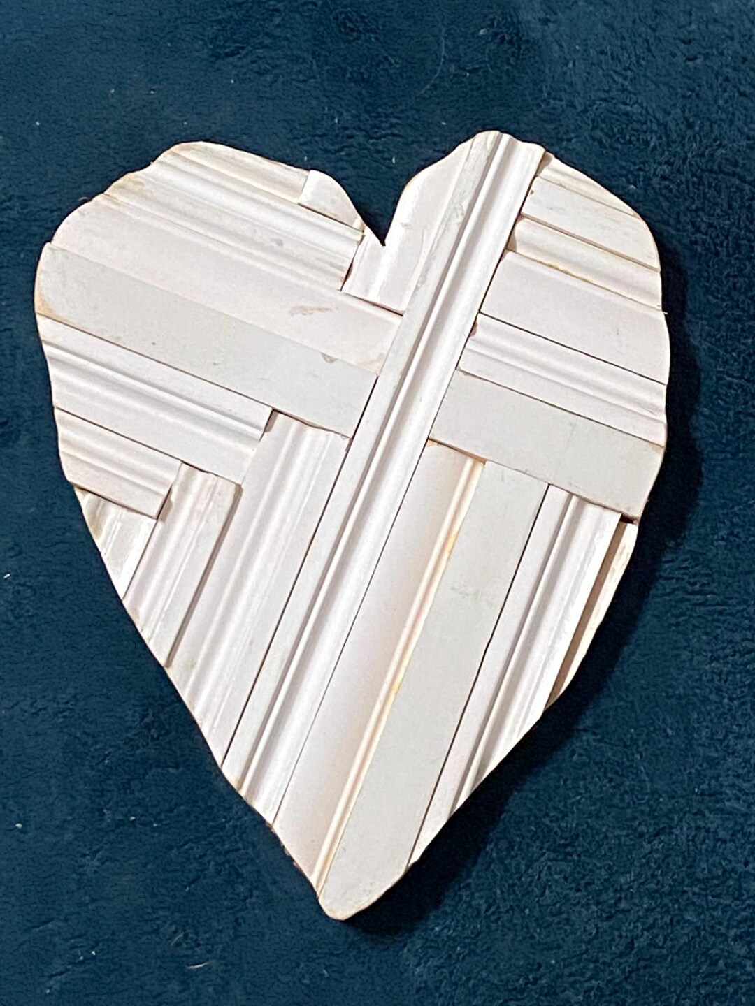 Rustic White Wooden Heart Wall Art – Handmade From Recycled Molding ...