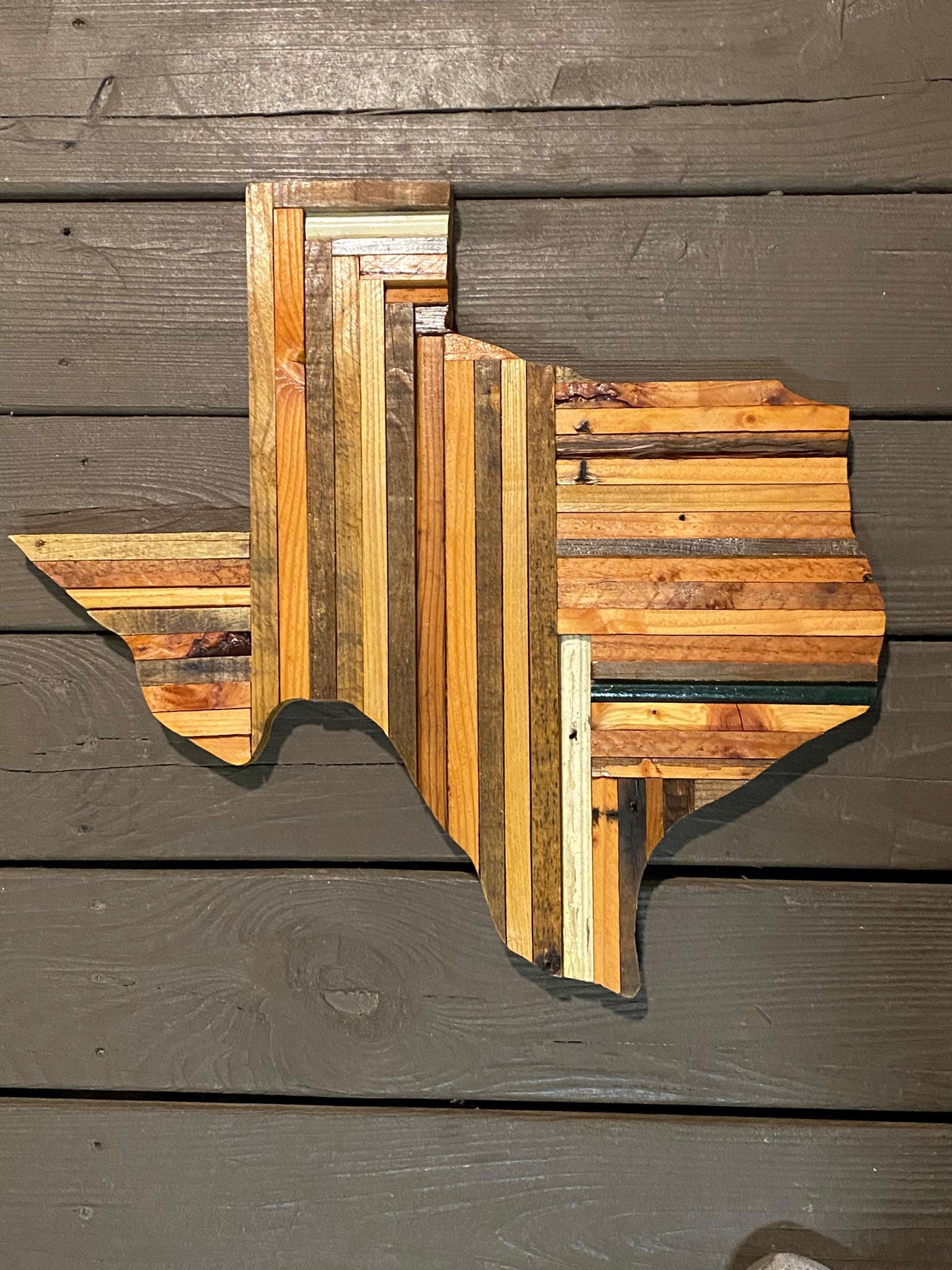 Handcrafted Texas Reclaimed Wood Wall Art | Rustic State Decor | Unique ...