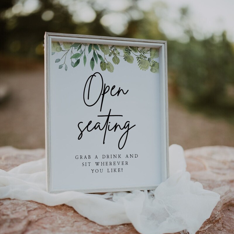 Open Seating Sign - Etsy