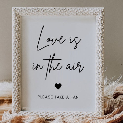 Love is in the Air Please Take A Fan Sign. Wedding Fans Sign. - Etsy