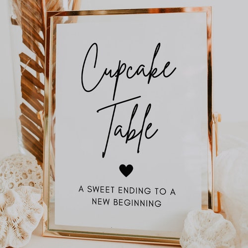 Cupcake Table Sign Luna Dessert Table Sign Wedding Cupcake - Etsy
