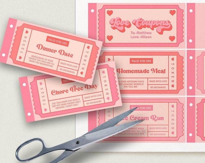 Scratch-off Love Coupons Scratch off Voucher Valentines Gift for Her ...