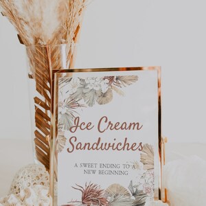 Boho Ice Cream Sandwiches Sign | LANA, Printable Wedding Sign, Dessert ...