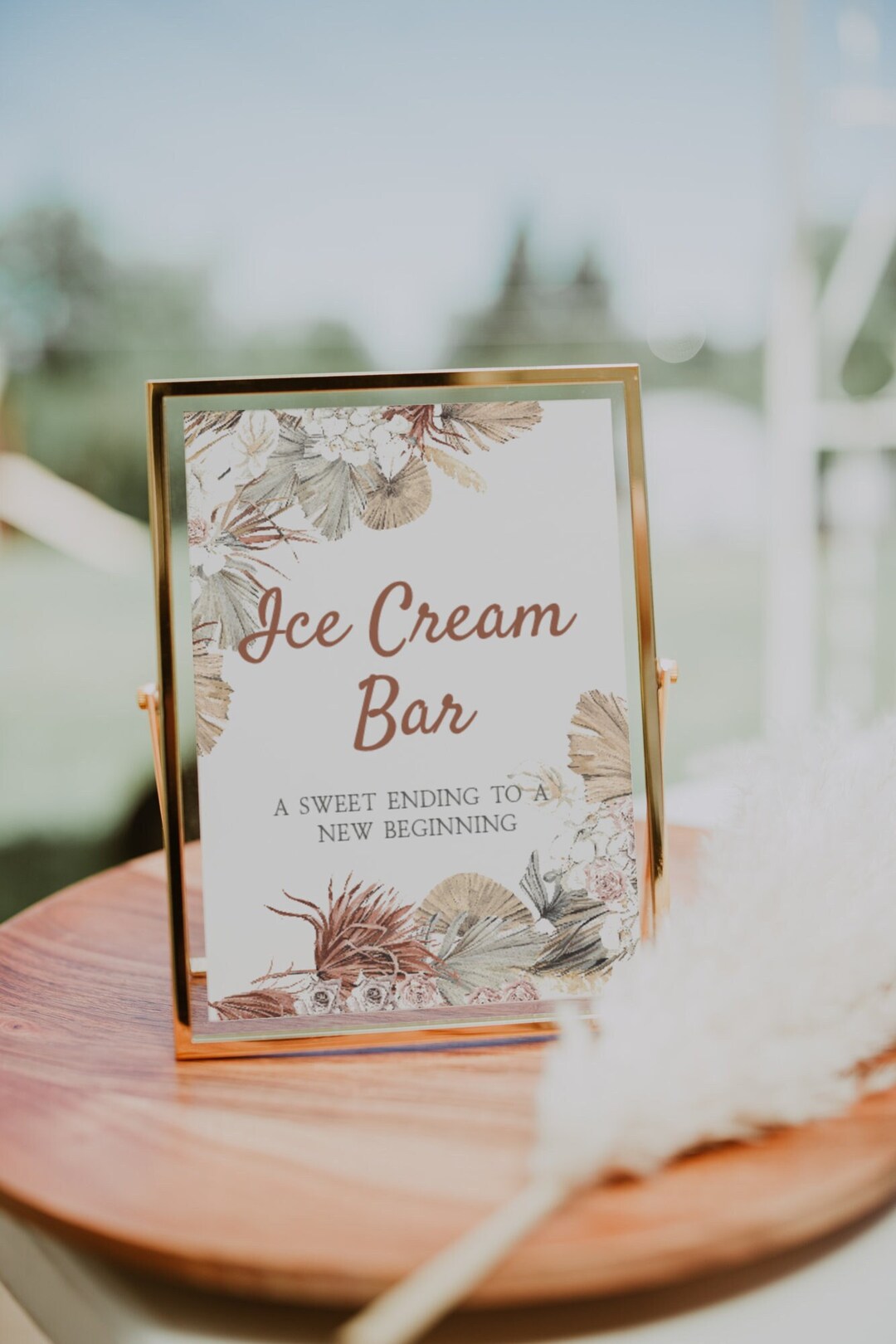 Boho Ice Cream Bar Sign | LANA, Printable Ice Cream Sign, Dessert Table ...