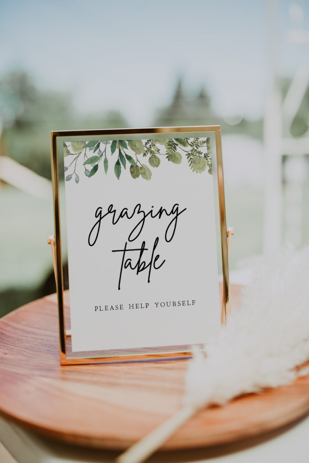 Grazing Table Sign | Greenery, Appetizer Sign, Cheese Board Sign ...