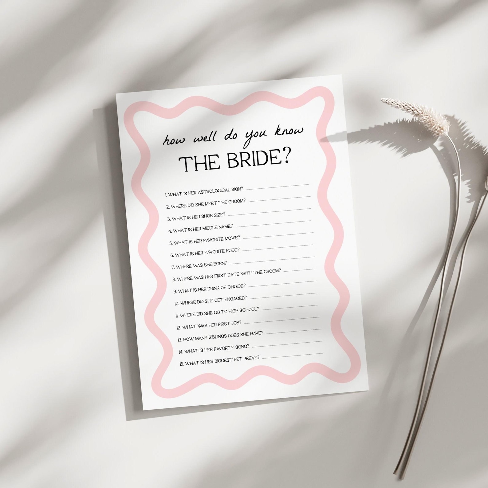 How Well Do You Know the Bride | Bridal Shower Game, Who Knows the ...