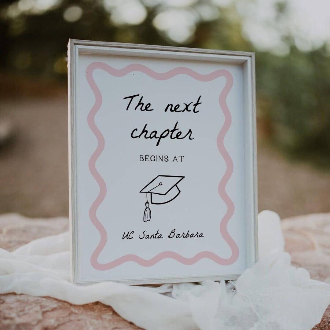 Graduation Next Chapter Begins at Sign | Graduation Party Signs, Grad ...