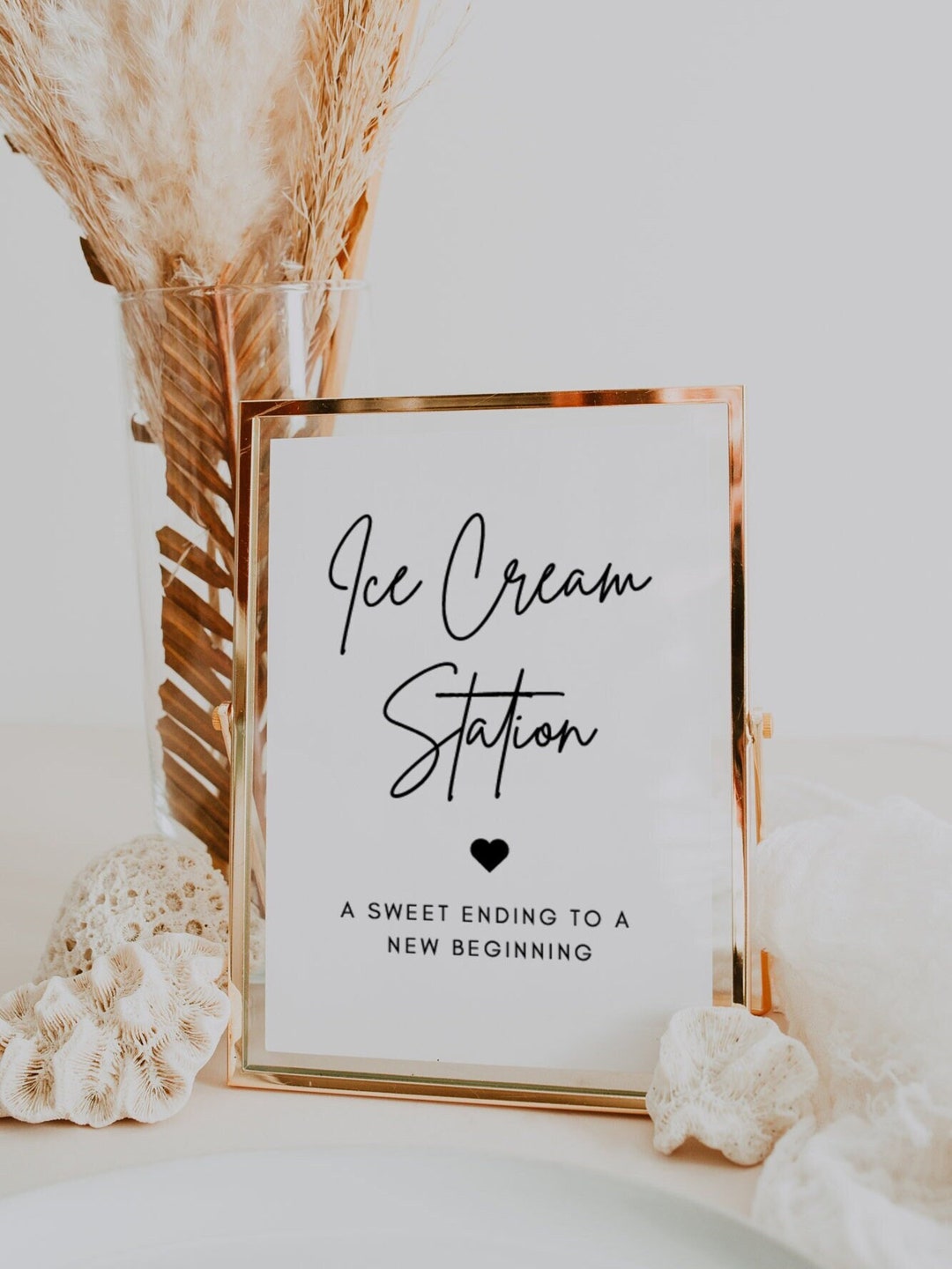 Minimalist Ice Cream Station Sign | Luna, Ice Cream Table Sign, Instant ...