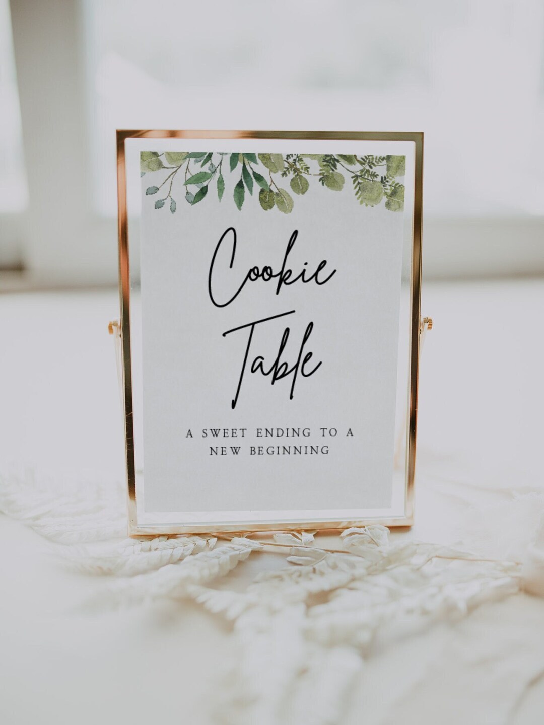Cookie Table Sign | Greenery, Cookie Bar, Cookie Sign, A Sweet Ending ...