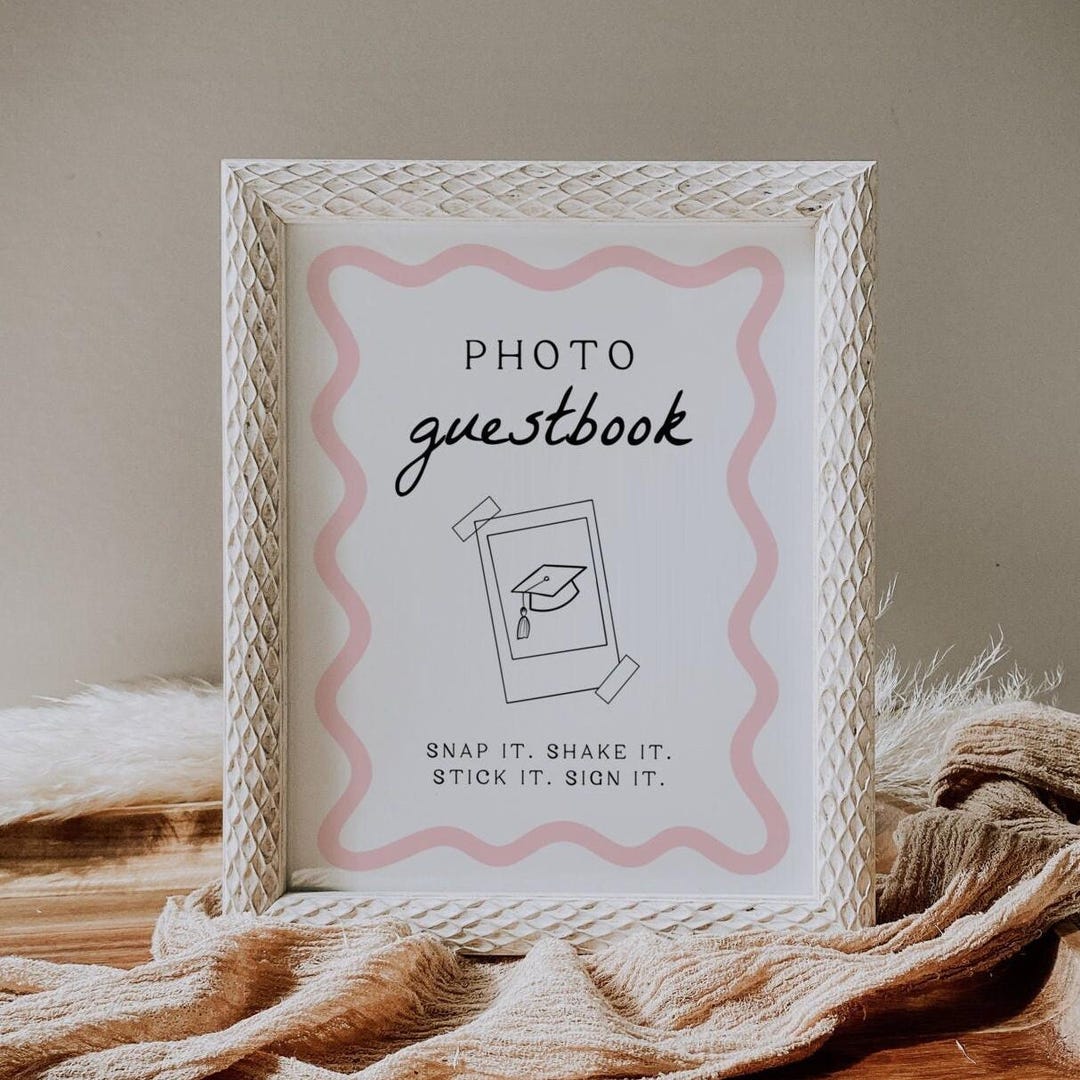 Graduation Party Photo Guestbook Sign | Photo Guest Book Sign ...