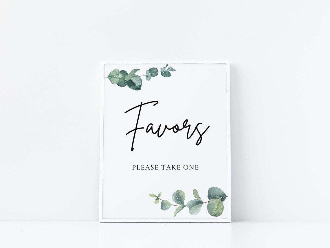 Favors Sign Printable Wedding Favors Sign Instant Download - Etsy