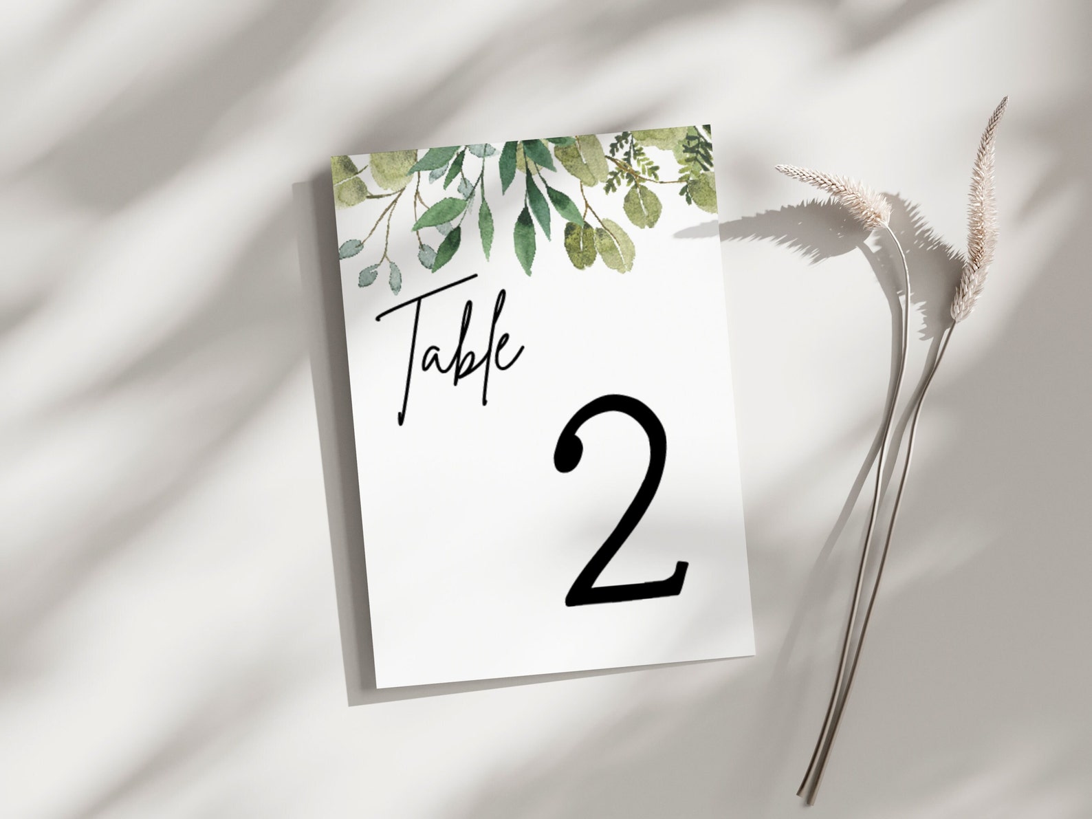 Printable Wedding Table Numbers | Greenery, Wedding Table Number ...