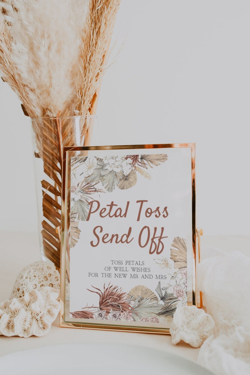 Boho Petal Toss Send off Sign | LANA, Newlywed Send off Sign, Petal ...