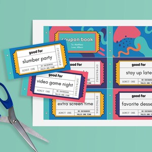 Retro Customizable Birthday Coupon Book | Printable Coupon Book ...