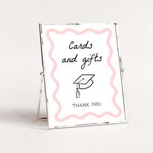 Cards and Gifts Graduation Party Sign | Graduation Sign Template, Gift ...