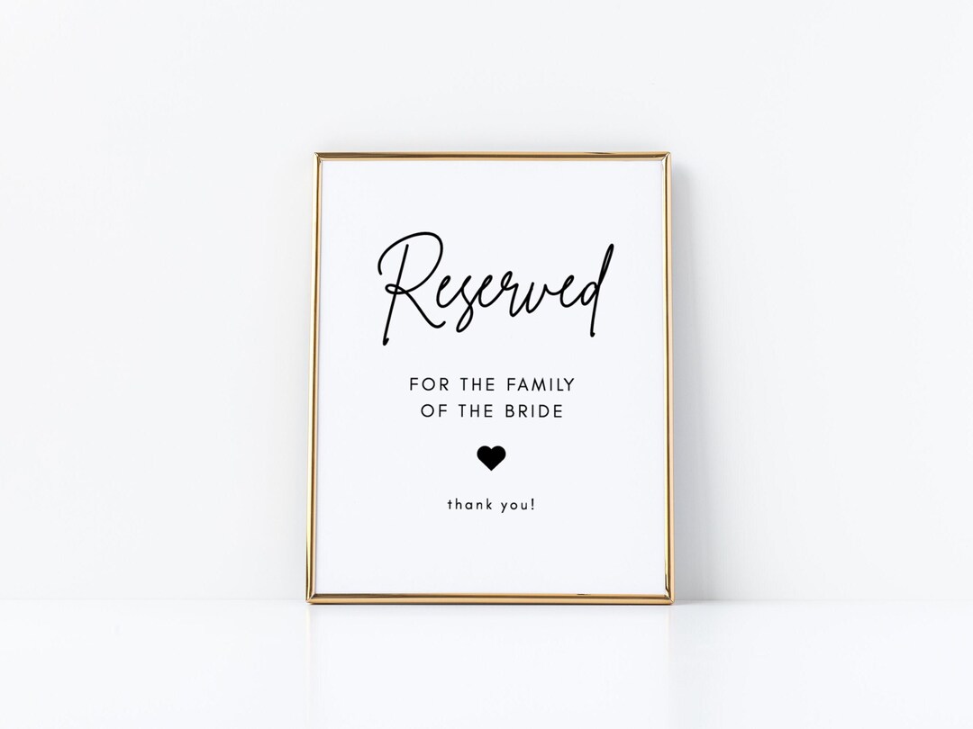 Minimalist Reserved Seating Sign | Luna, Wedding Reserved Signs ...
