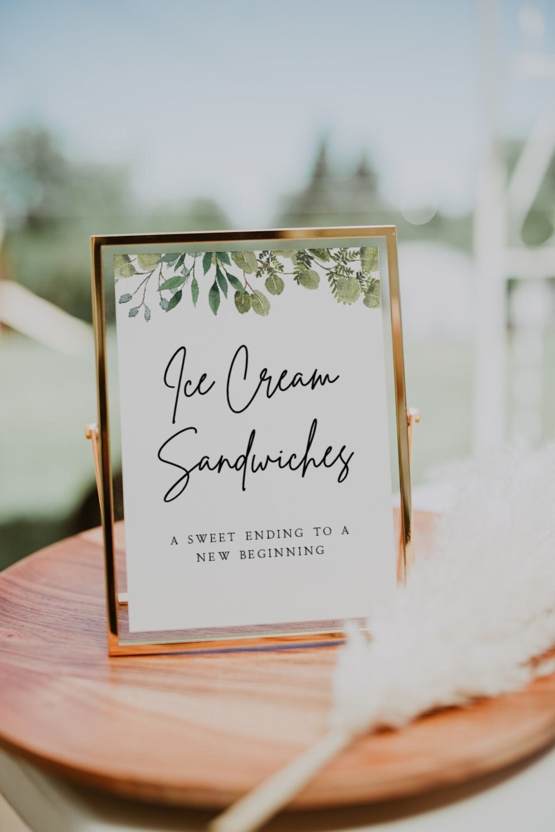 Ice Cream Sandwiches Sign | Greenery, Wedding Ice Cream Sign, Dessert ...
