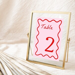Pink and Red Wedding Table Number Template | Wedding Table Numbers ...