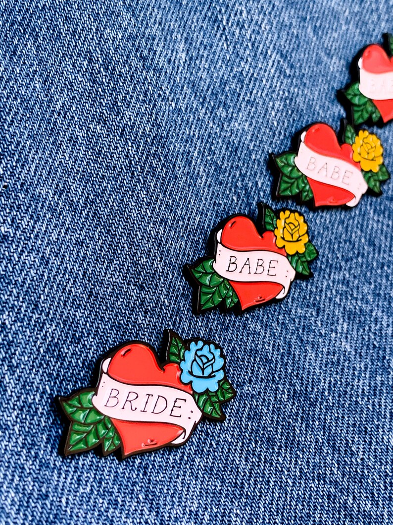 Bride Enamel Pin Bachelorette Pins Bridesmaid Pin Vintage | Etsy