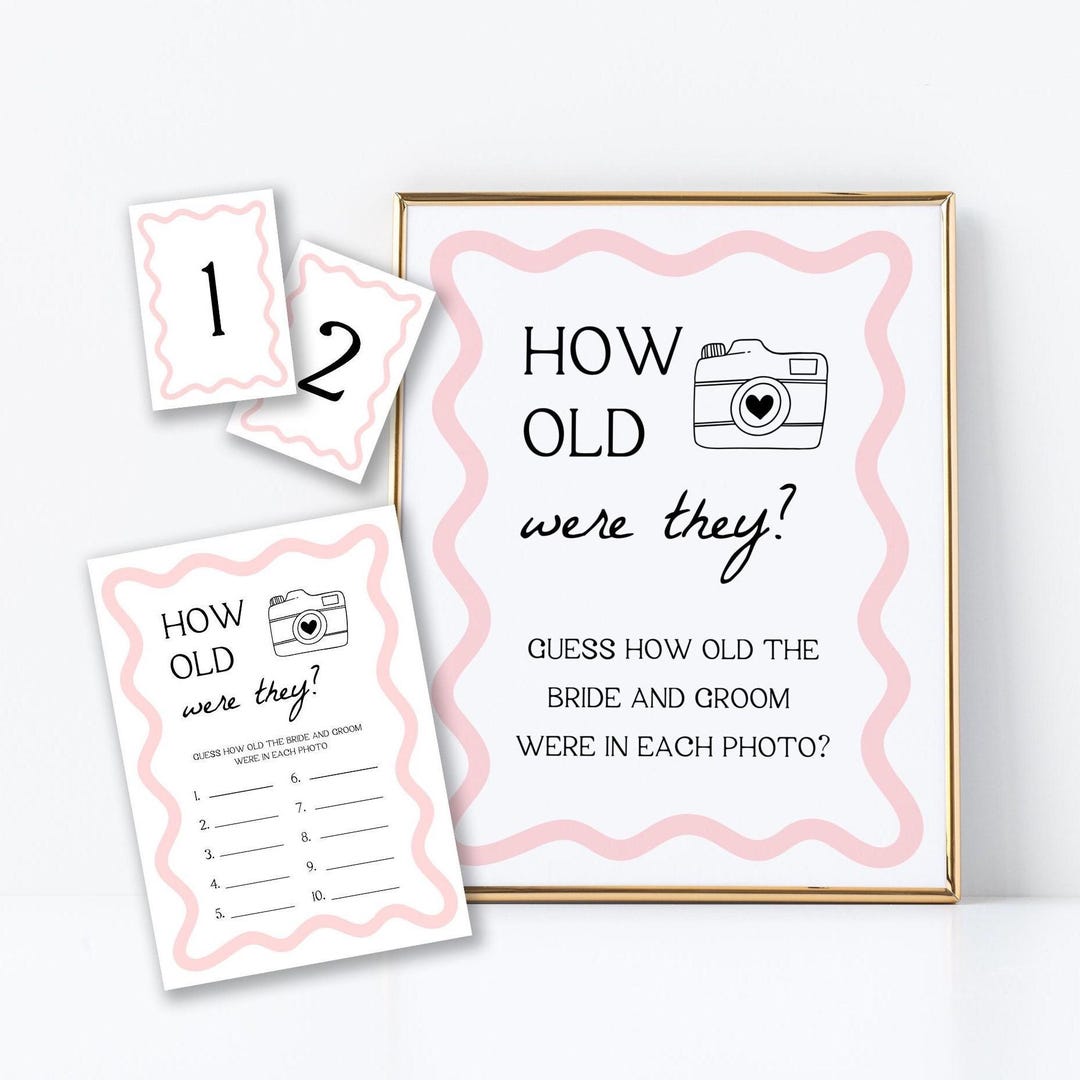 How Old Were the Bride and Groom Game | Bridal Shower Game, How Old ...
