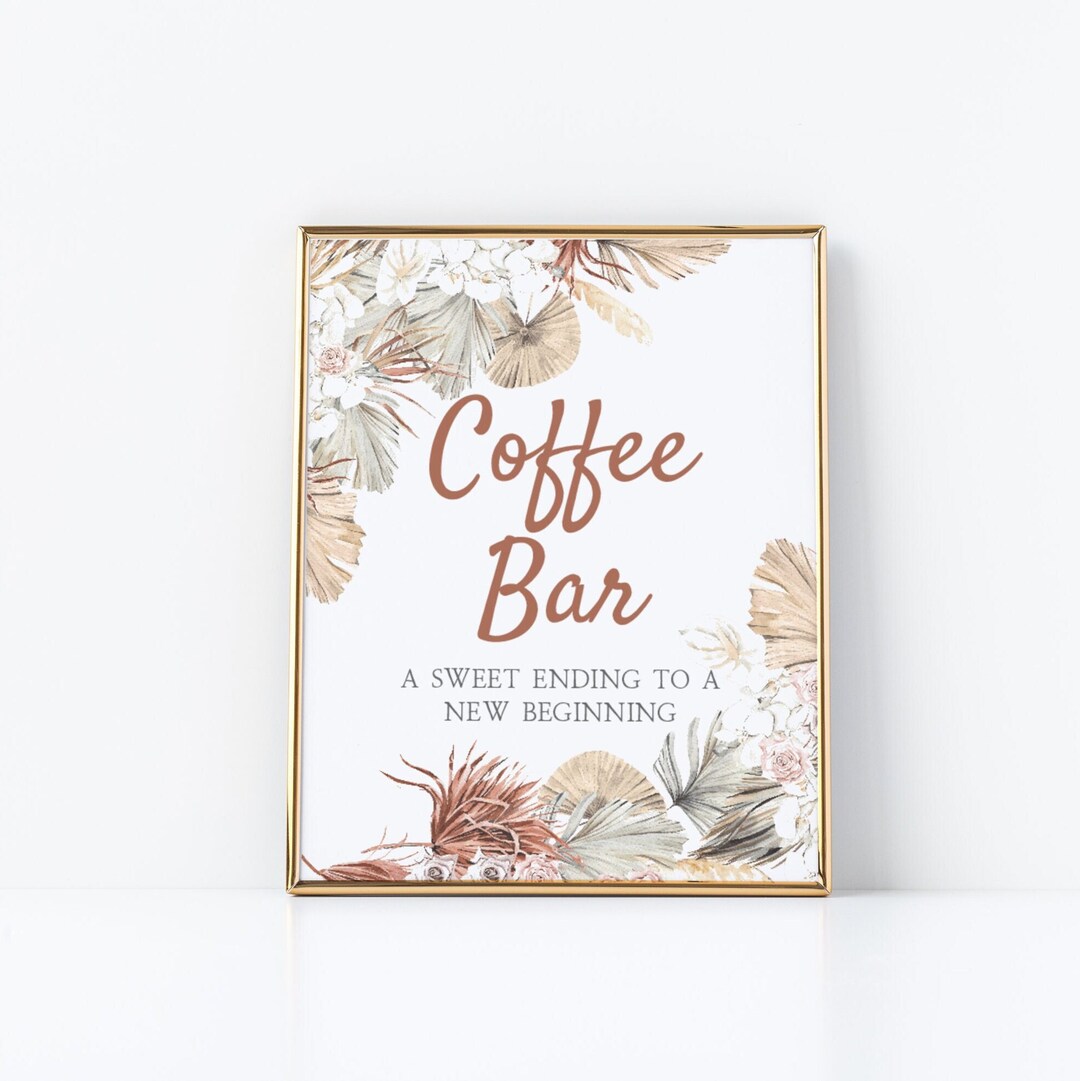Boho Printable Coffee Bar Sign | LANA, Coffee Table Sign Dessert Table ...