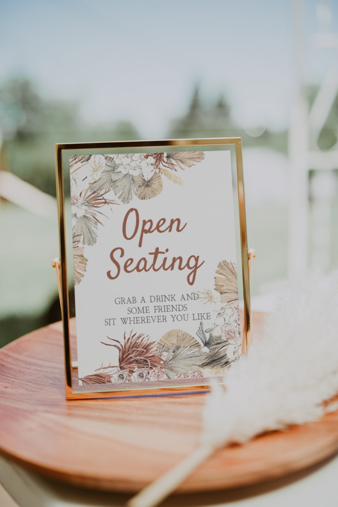 Boho Open Seating Sign | LANA, Ceremony Sign, Printable Open Seating ...