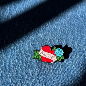 Bride Enamel Pin | Bachelorette Pins, Bridesmaid Pin, Vintage Tattoo ...