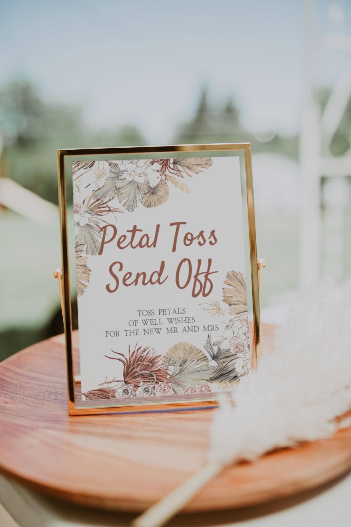 Boho Petal Toss Send off Sign LANA Newlywed Send off Sign - Etsy