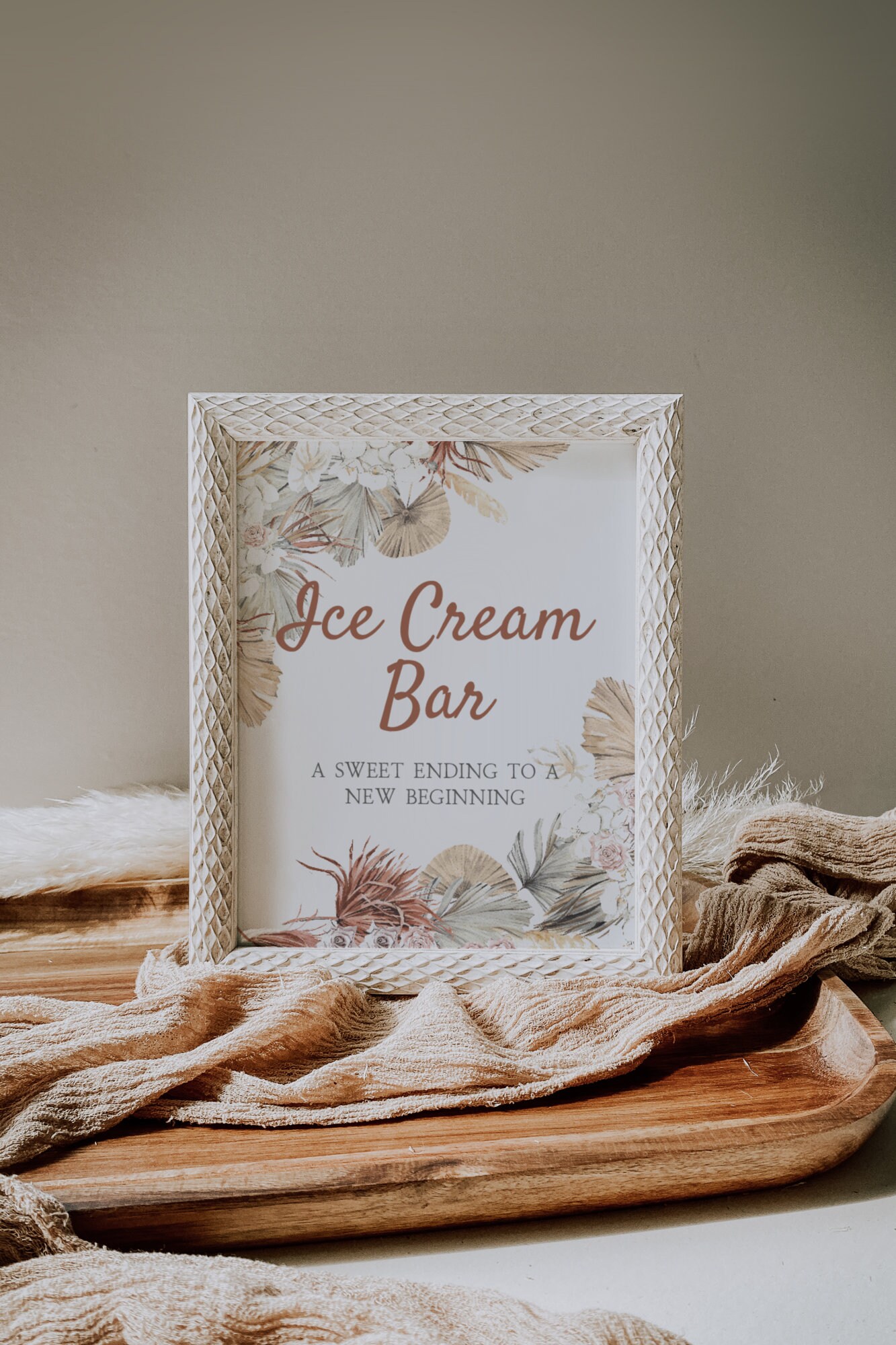 Boho Ice Cream Bar Sign | LANA, Printable Ice Cream Sign, Dessert Table ...