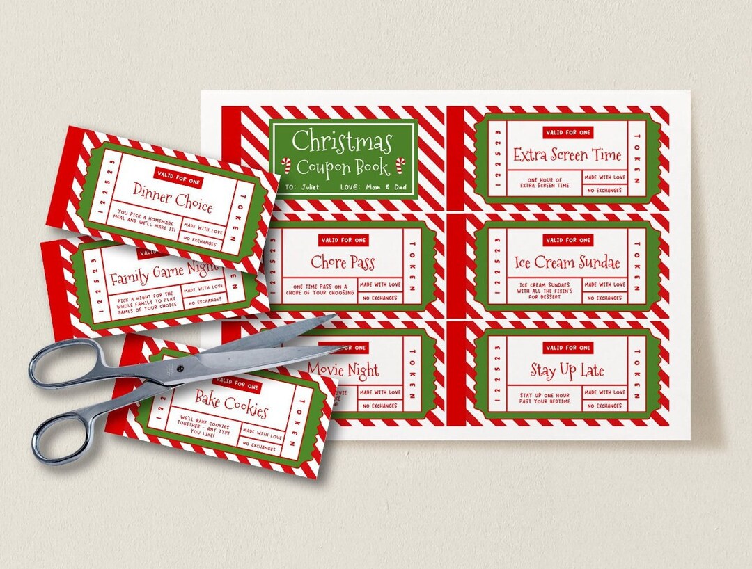 Christmas Coupon Book Template | Printable Coupon Book, Custom ...