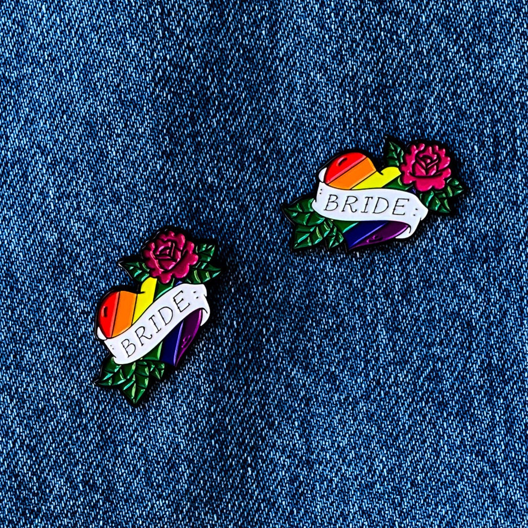 Bride Pride Enamel Pins Lesbian Bachelorette Pins Bride Pin | Etsy