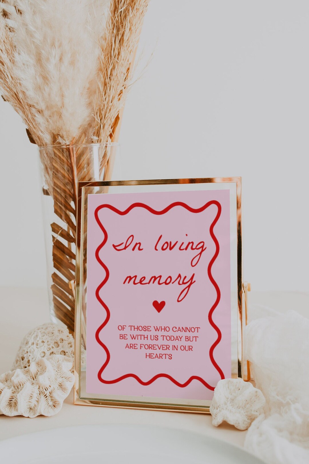 In Loving Memory Sign | Pink and Red Wedding Sign, Memorial Sign ...