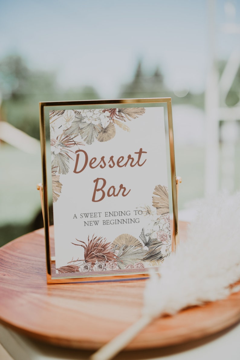 Boho Dessert Bar Printable Sign | LANA, Dessert Table Sign, Bridal ...