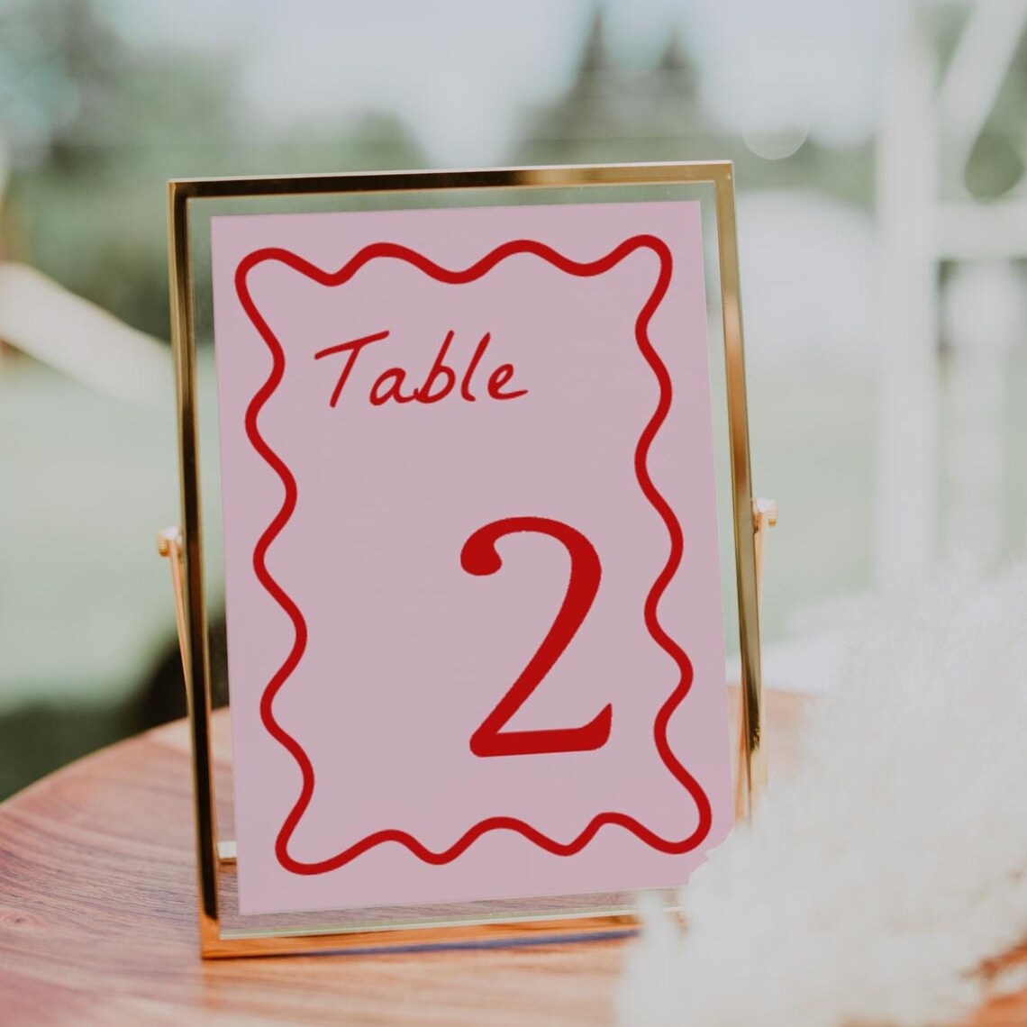 Pink and Red Wedding Table Number Template | Wedding Table Numbers ...