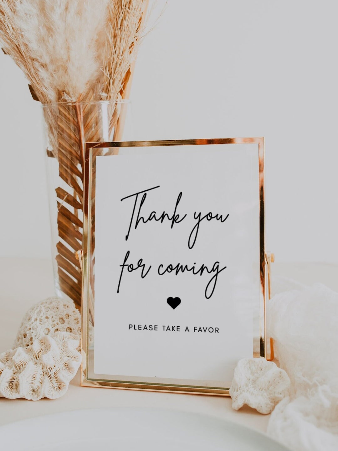 Minimalist Thank You for Coming Sign | Luna, Printable Favor Sign ...