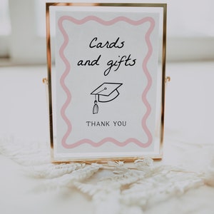 Cards and Gifts Graduation Party Sign | Graduation Sign Template, Gift ...